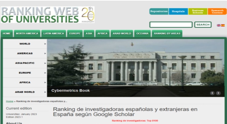 Presencia de 34 investigadoras UHU en la edición 2023 del Ranking de investigadoras españolas y ...