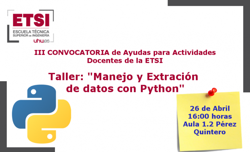 Taller: "Manejo y Extración de datos con Python" - ETSI, UHU