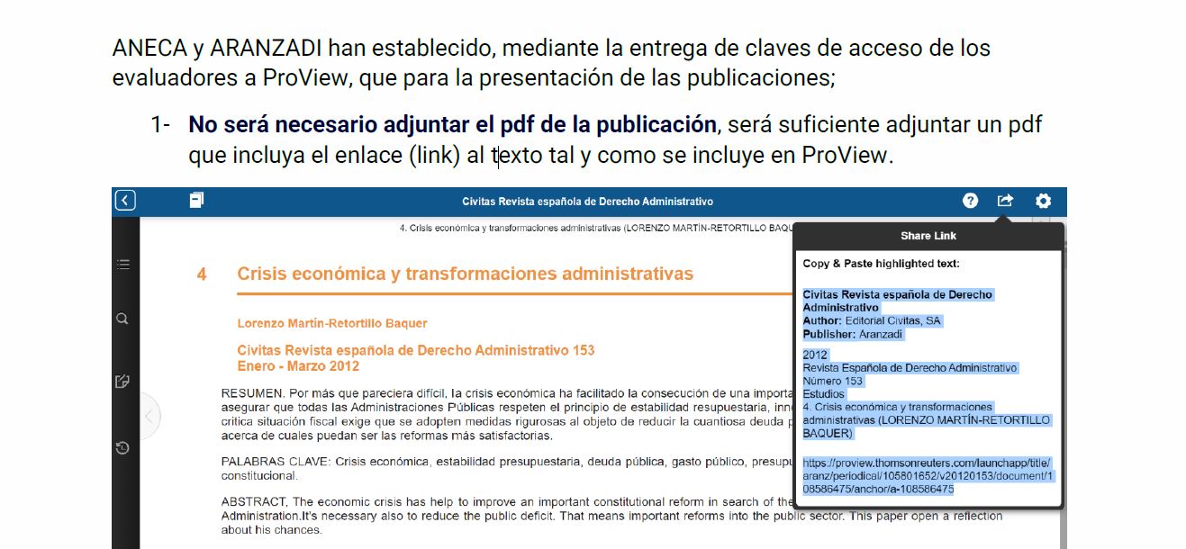 ANECA VALIDARÁ LAS CITAS Y REFERENCIAS DE ARANZADI PROVIEW ...